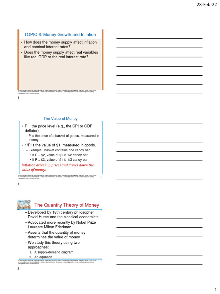 Topic-6-Money Growth and Inflation | PDF | Inflation | Money Supply