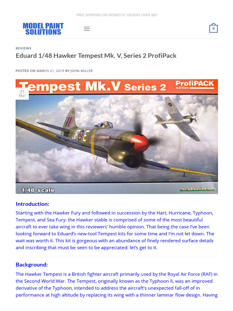 Eduard 1 - 48 Hawker Tempest Mk. V, Series 2 ProfiPack - Model Paint Solutions | PDF | Military ...