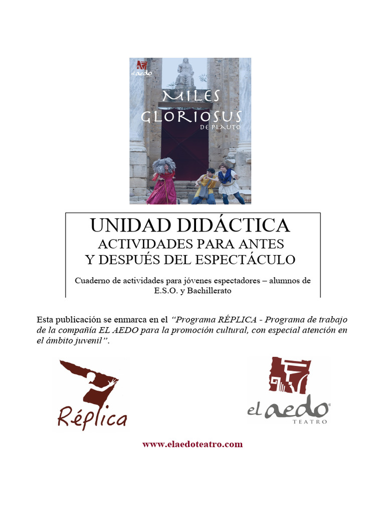 Actividades sobre "Miles Gloriosus" | PDF | Doce olímpicos