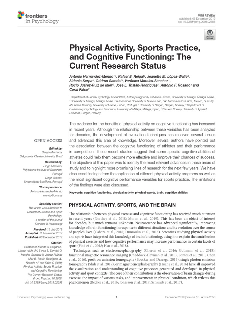 Paper 02 Psysical Activity and Cognitive Funcioning | PDF | Alzheimer's ...