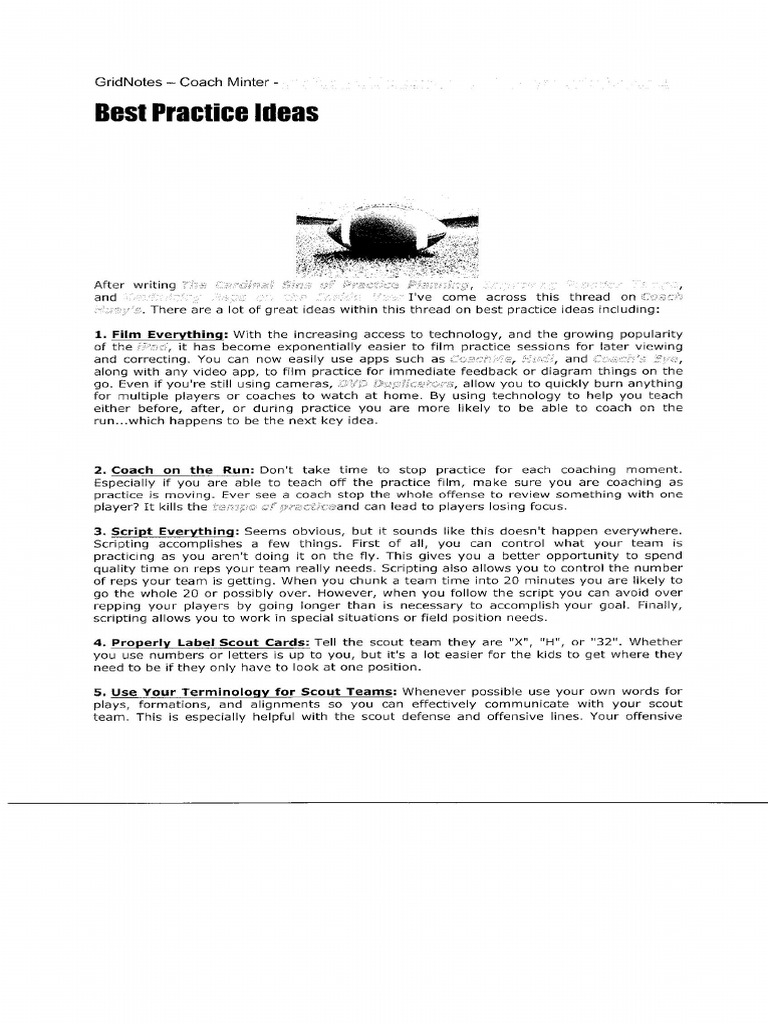 Best Practice Ideas (Coach Huey) | PDF