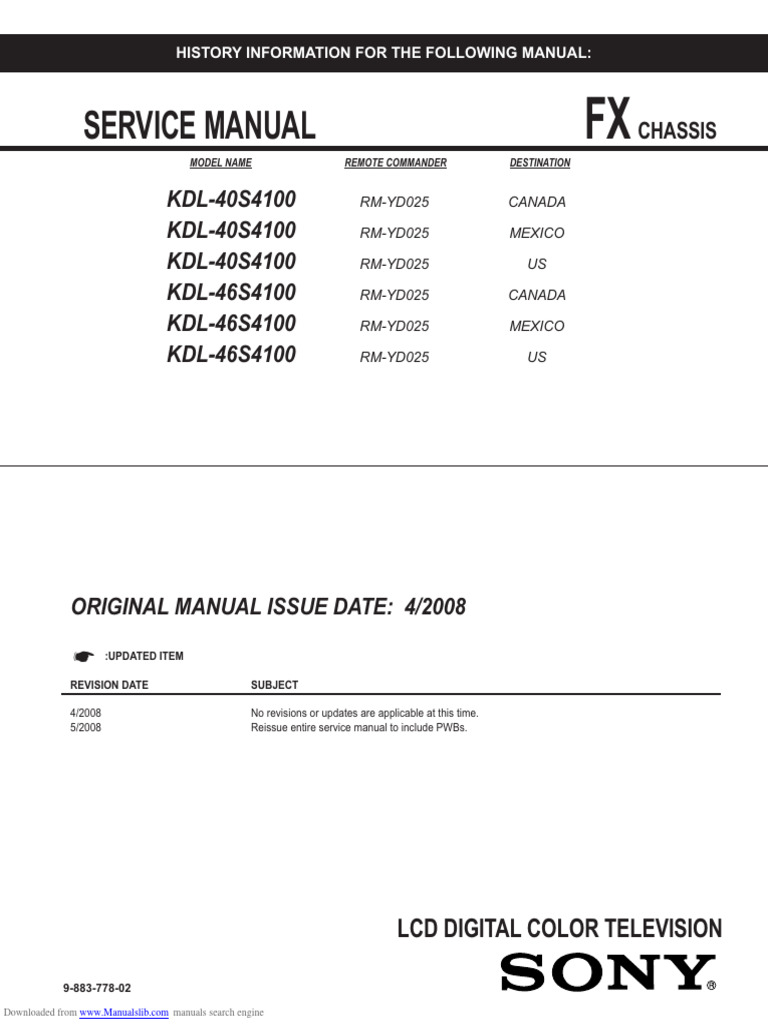 TV Service Manual for Technicians | PDF | Electrical Engineering ...