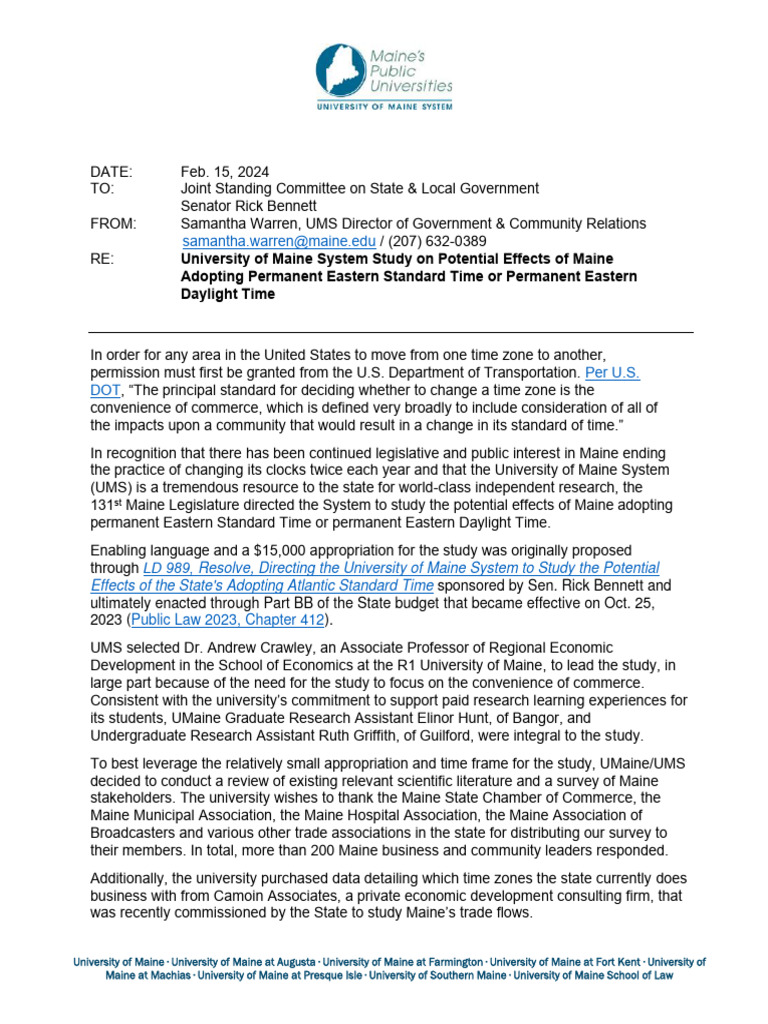 UMS Daylight Savings Study | PDF | Circadian Rhythm | Daylight Saving Time