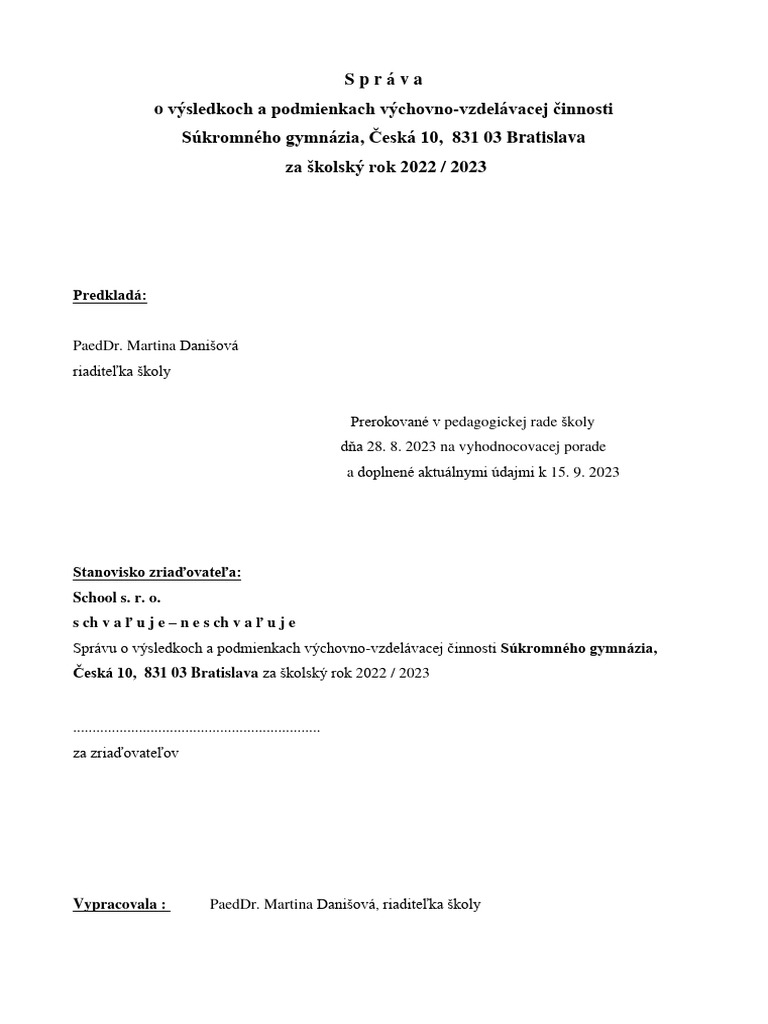 Hodnotiaca Správa SG 2022-23 | PDF