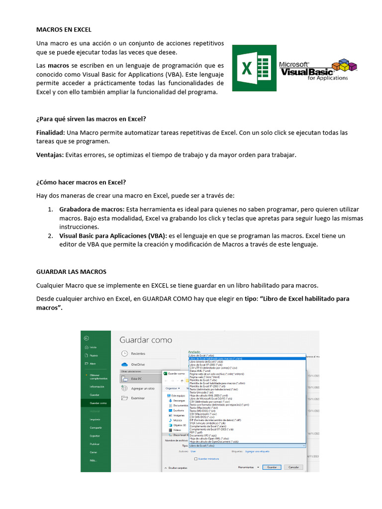 Aplicaciones Macro | PDF | Microsoft Excel | Macro (informática)