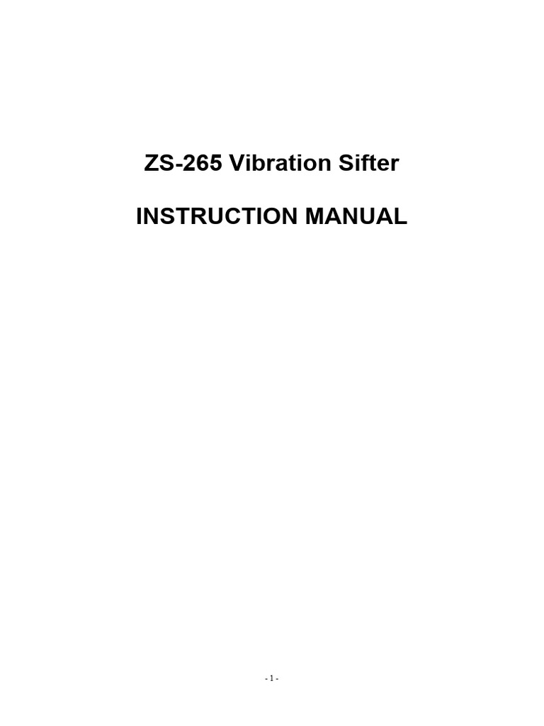 Manual Book ZS 265 | PDF | Manufactured Goods | Mechanical Engineering
