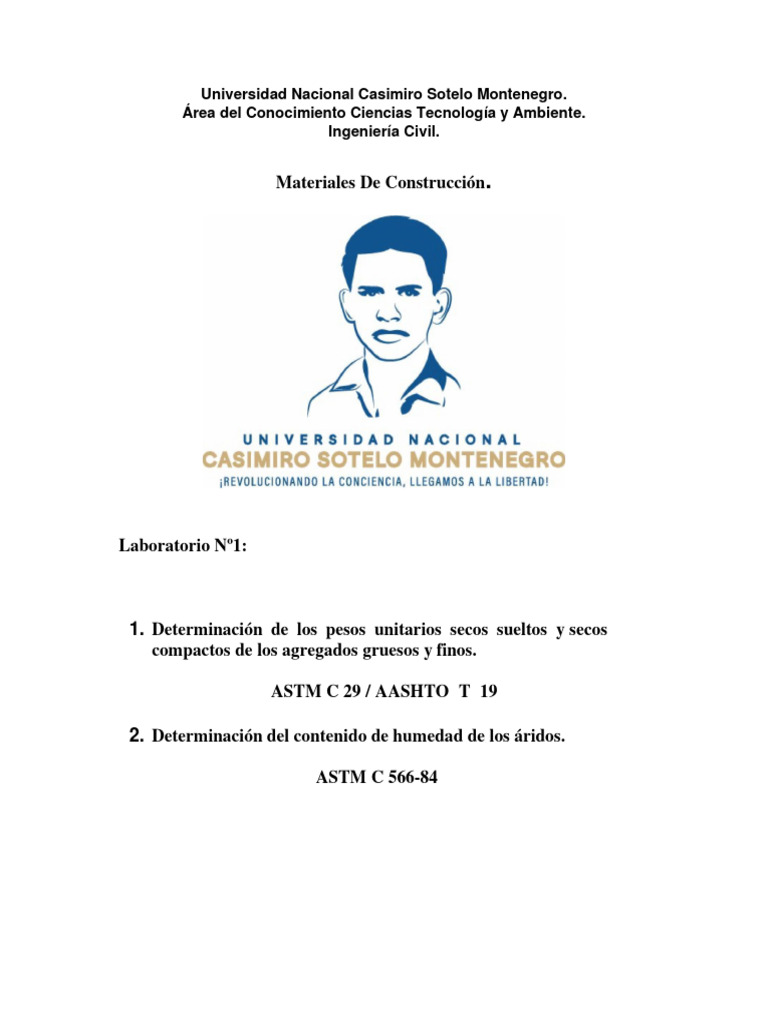Lab 1 Materiales. | PDF | Laboratorios | Volumen