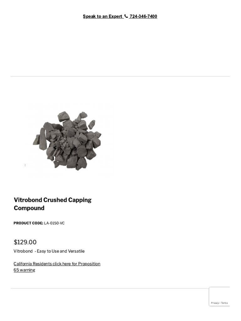 Vitrobond Crushed Capping Compound - Forney Testing Supplies | PDF