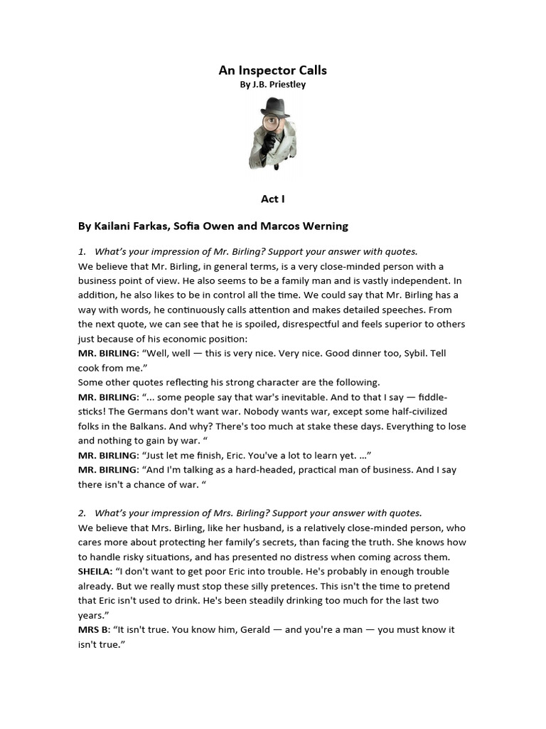 An Inspector Calls | PDF