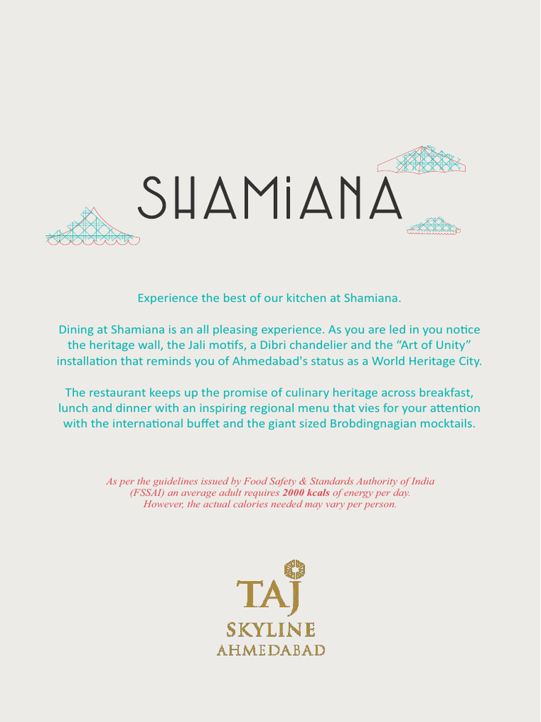 Shamiana Menu | PDF | Indian Cuisine | Pesto