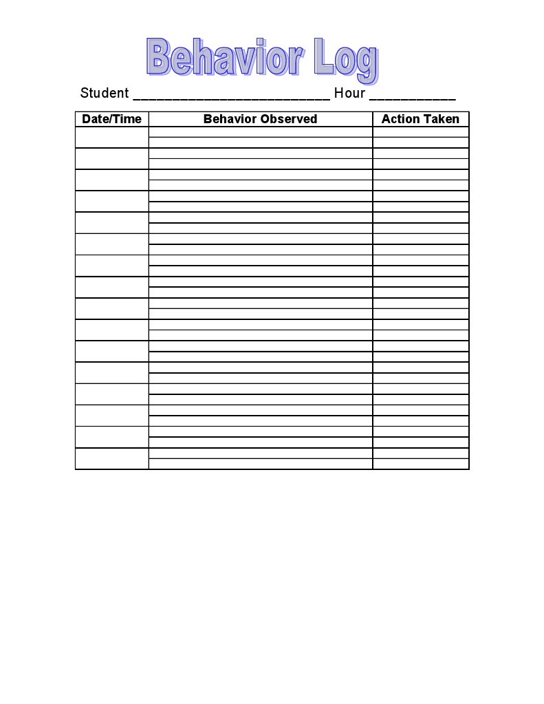 Behavior Log | PDF