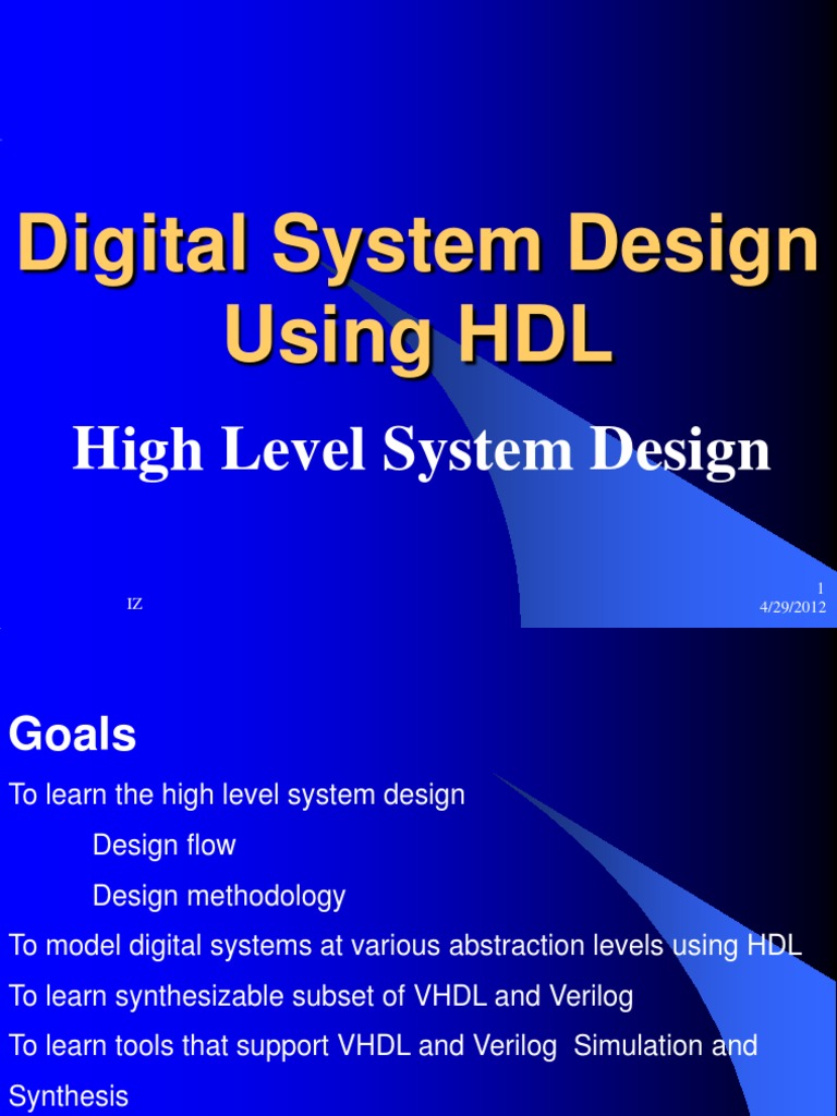 Digital System Design Using Hdl Pdf Hardware Description Language Vhdl