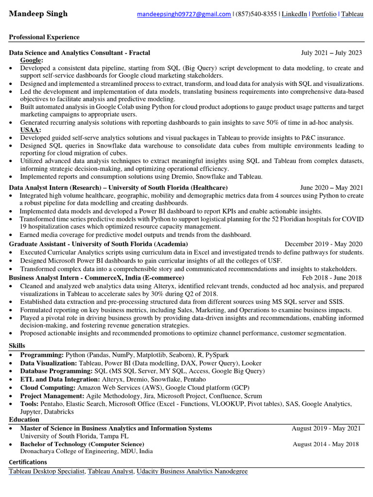 Mandeep Singh | Download Free PDF | Analytics | Business Intelligence