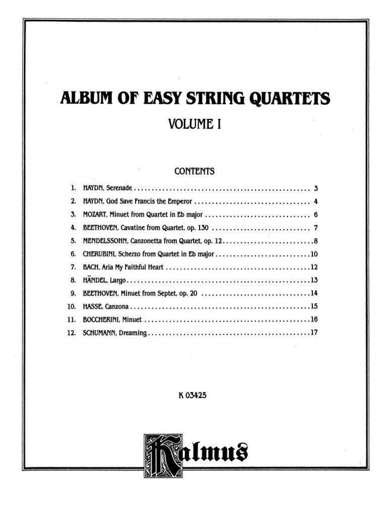 Album of Easy String Quartets Vol 1 | PDF