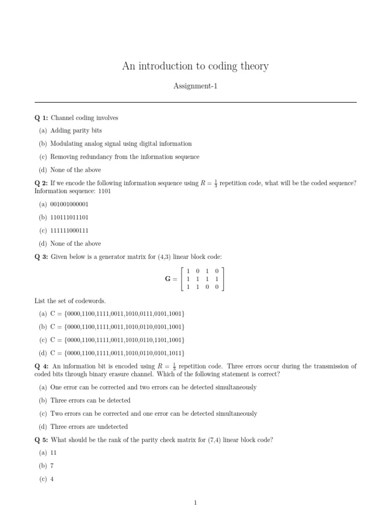 Assgn1 PDF | PDF | Discrete Mathematics | Information And Communications Technology