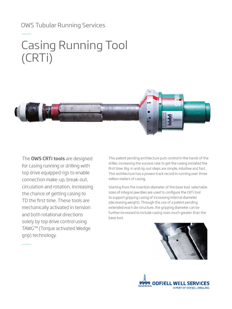Casing Running Tool Crti | PDF | Manufactured Goods | Mechanical ...