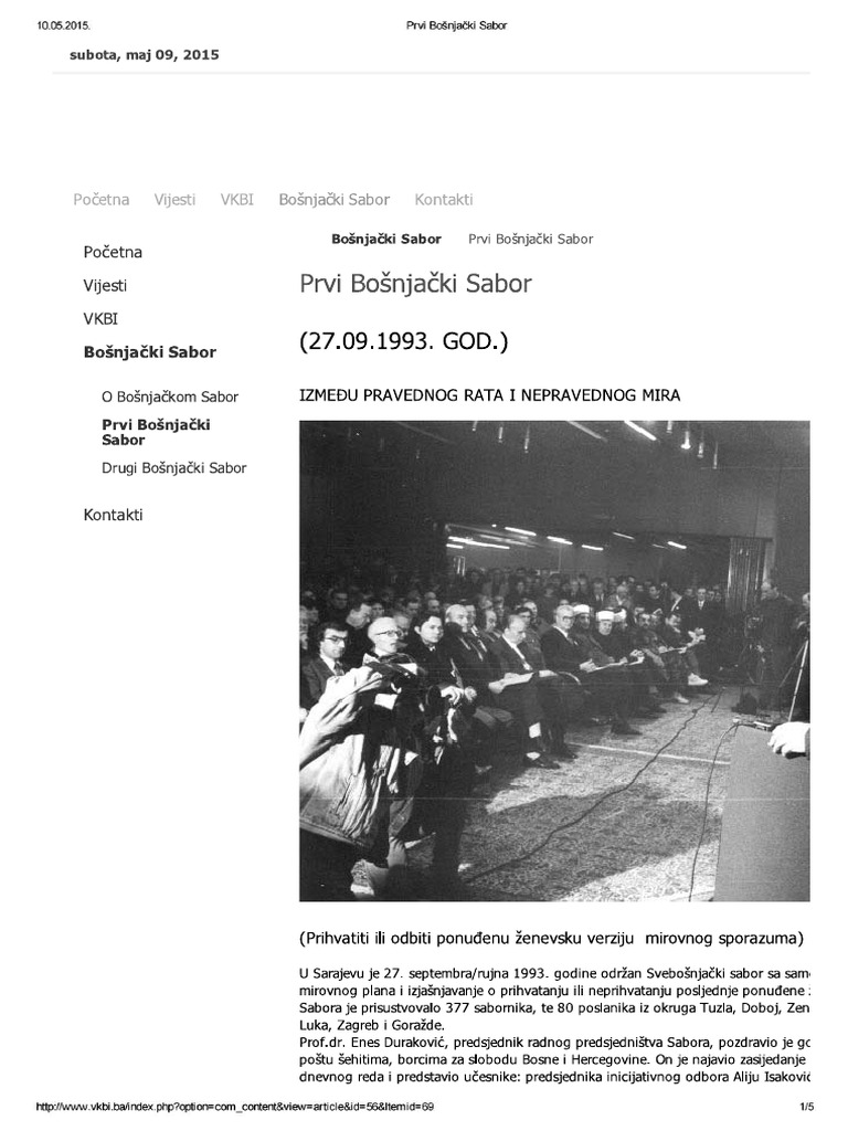 Prvi Bošnjački Sabor | PDF