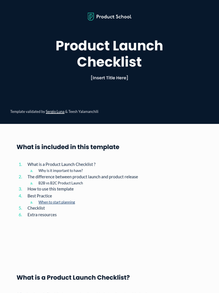 Template - Product Launch Checklist | PDF | Websites | Marketing