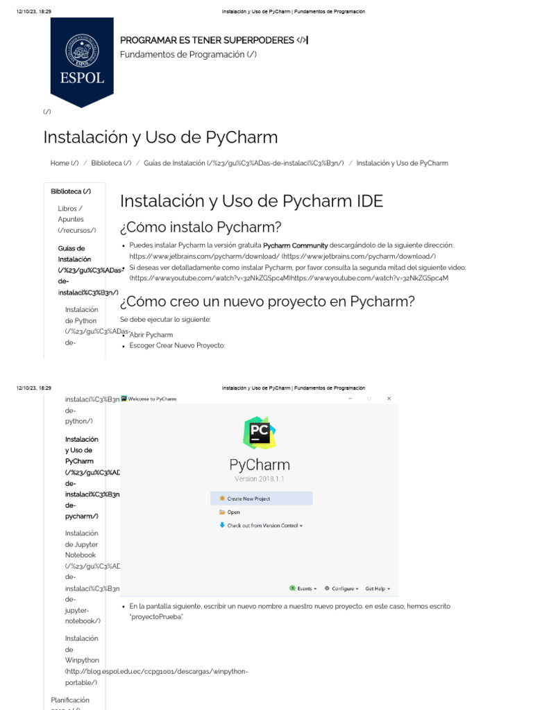 Instalación y Uso de PyCharm - Fundamentos de Programación | PDF | Programación de computadoras ...