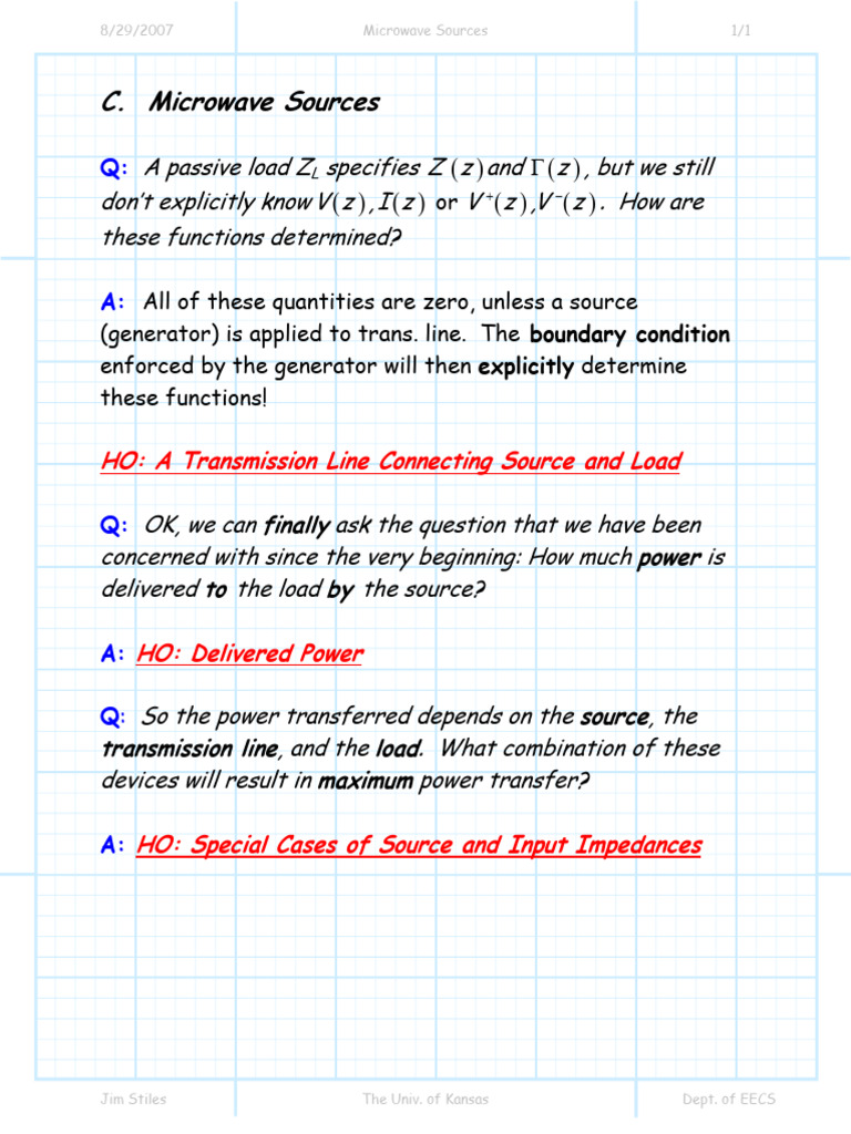Section 2C Microwave Sources Package | PDF | Transmission Line ...
