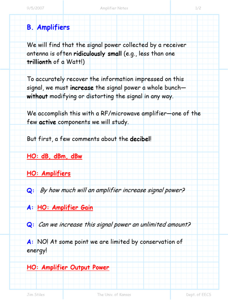 Section 3B Amplifiers Package | PDF | Amplifier | Decibel