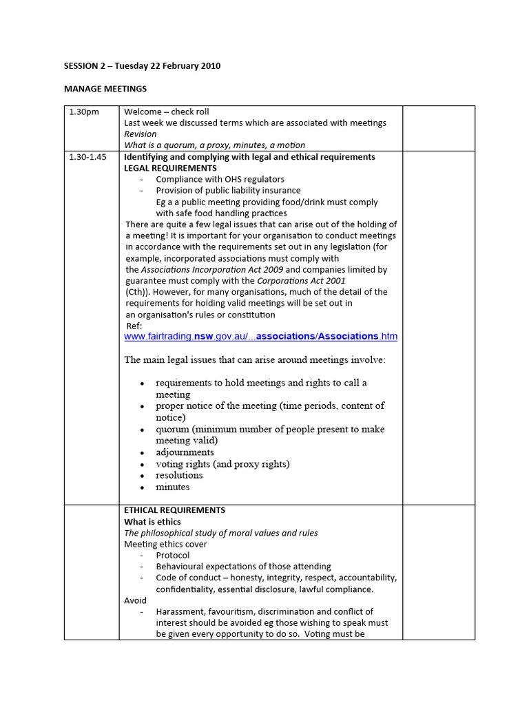 Legal and Ethical Meeting Management | PDF | Proxy Voting | Integrity