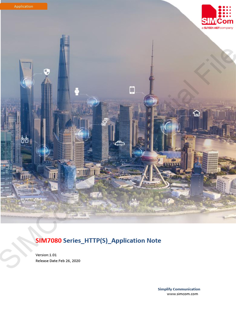 SIM7080 Series HTTP (S) Application Note V1.01 | PDF | Networking | Internet & Web