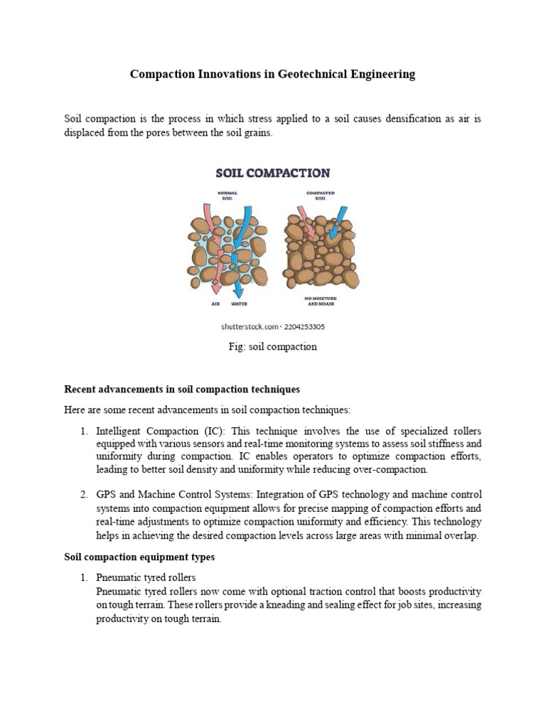 Compaction Innovations in Geotechnical Engineering | PDF | Soil ...