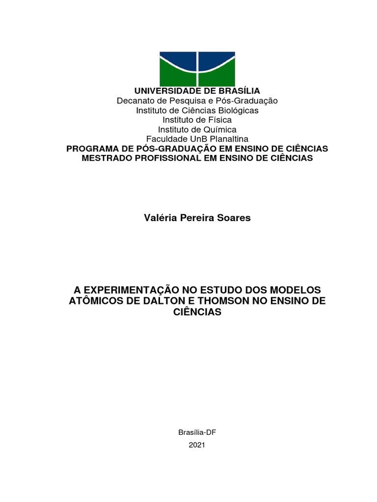 A Experimentacao No Estudo Dos Modelos A | PDF | Science | Química