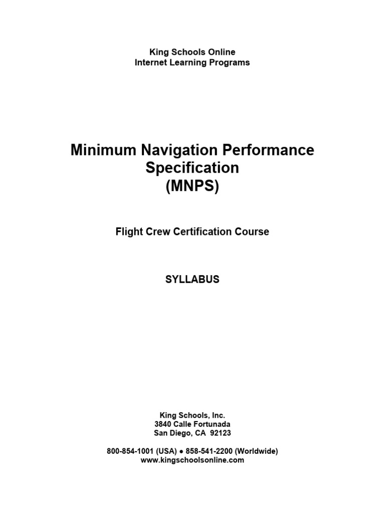 Mnps Syllabus Production 12 20 07 Pdf Air Traffic Control Aerospace