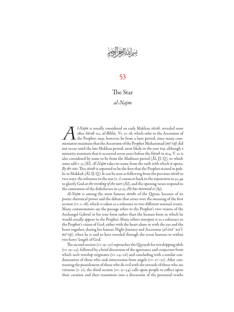 Commentary On Surat Al-Najm | Download Free PDF | Prophets And ...