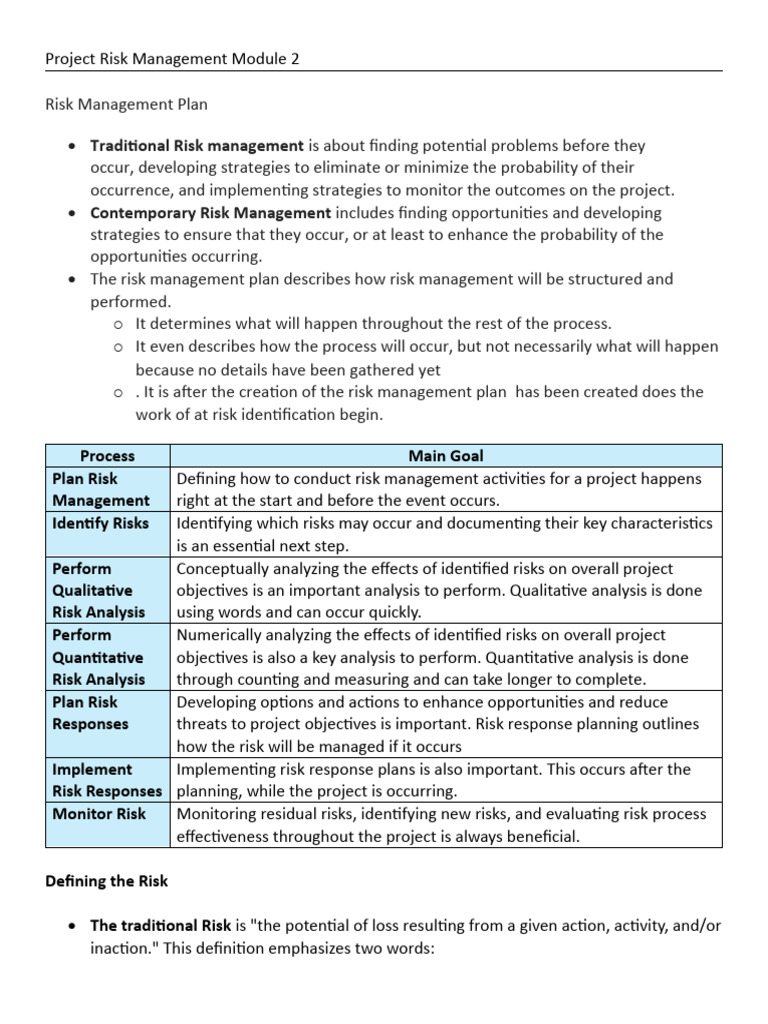 Project Risk Management Module 2 | PDF | Risk | Risk Management