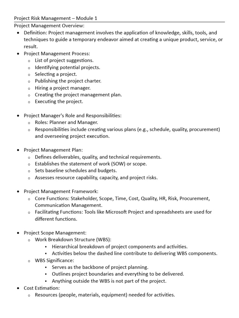 Project Risk Management Module 1 | PDF | Risk | Risk Management