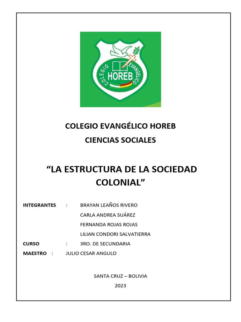 La Estructura de La Sociedad Colonial | PDF | Colonización europea de ...