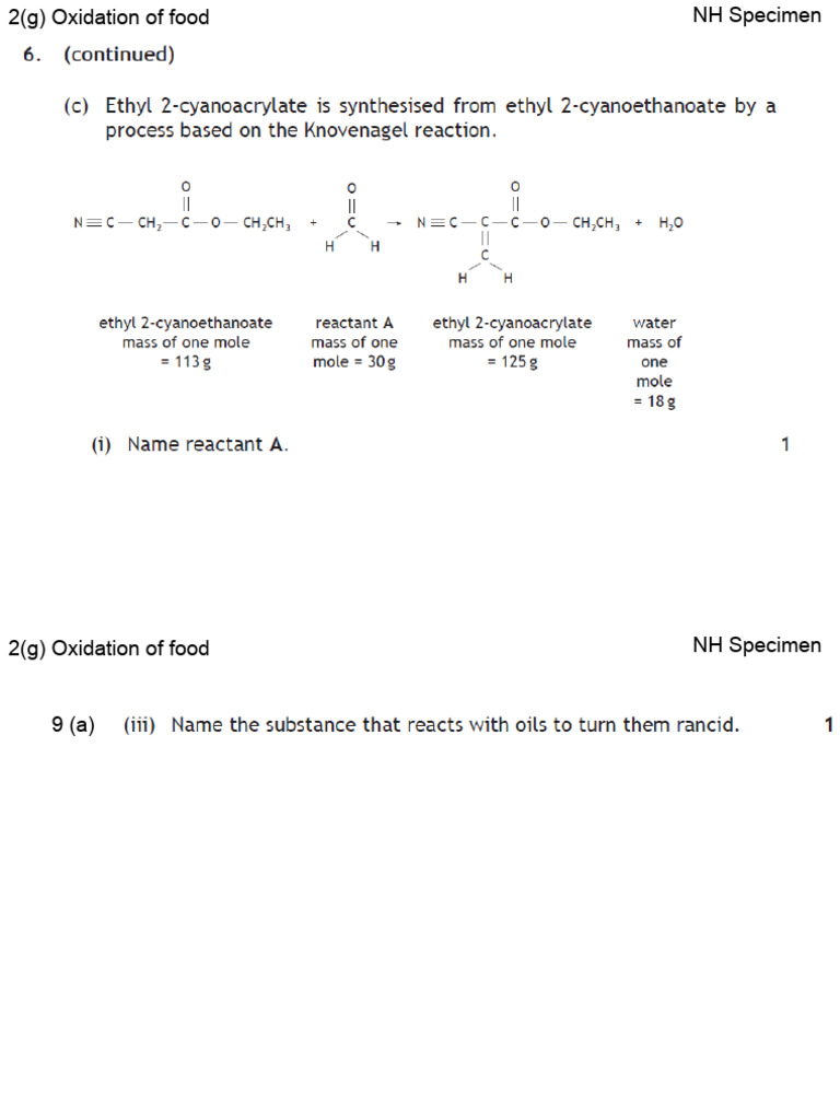 Oxidation of food | PDF