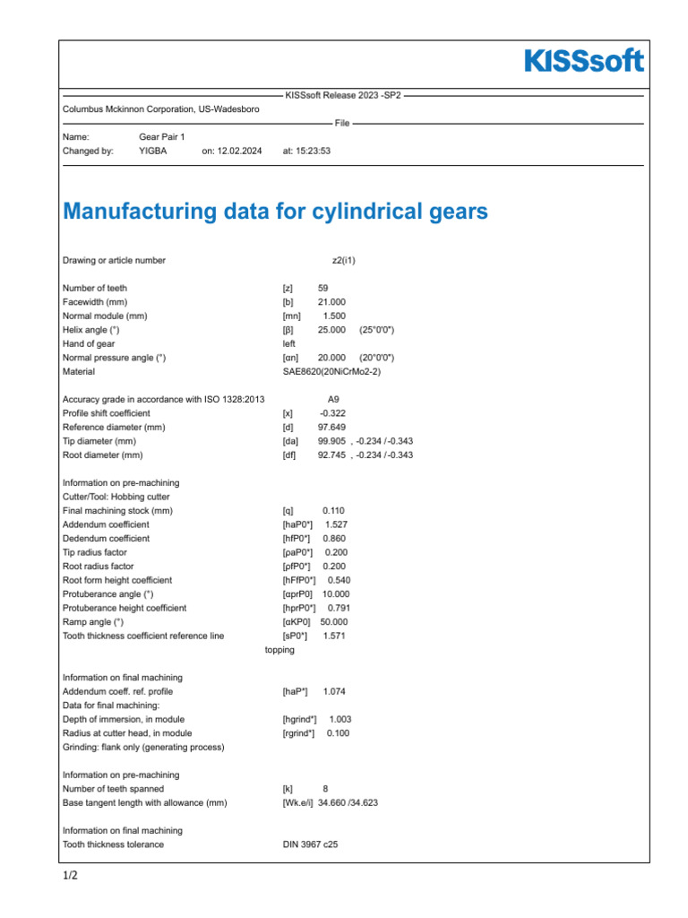 Gear Pair 1 Gear | PDF | Gear | Equipment