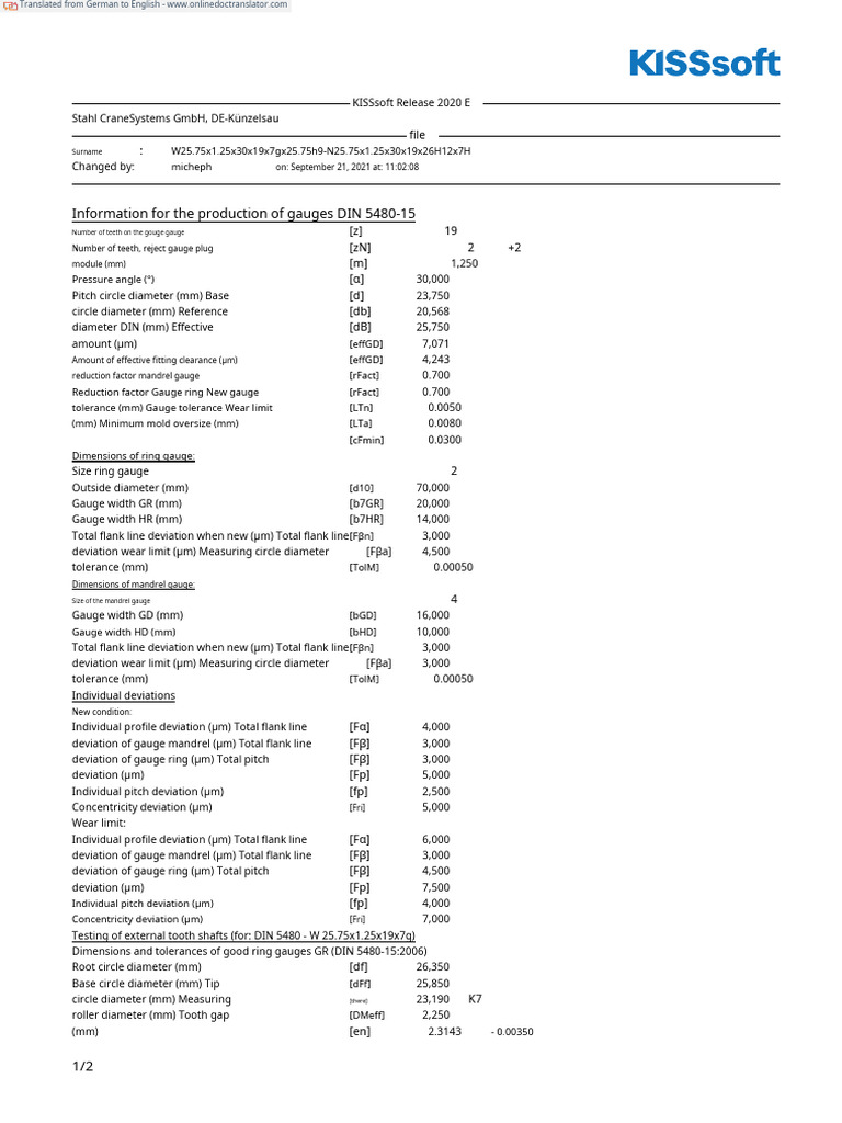 Gauge Report - De.en | PDF | Engineering Tolerance | Metrology