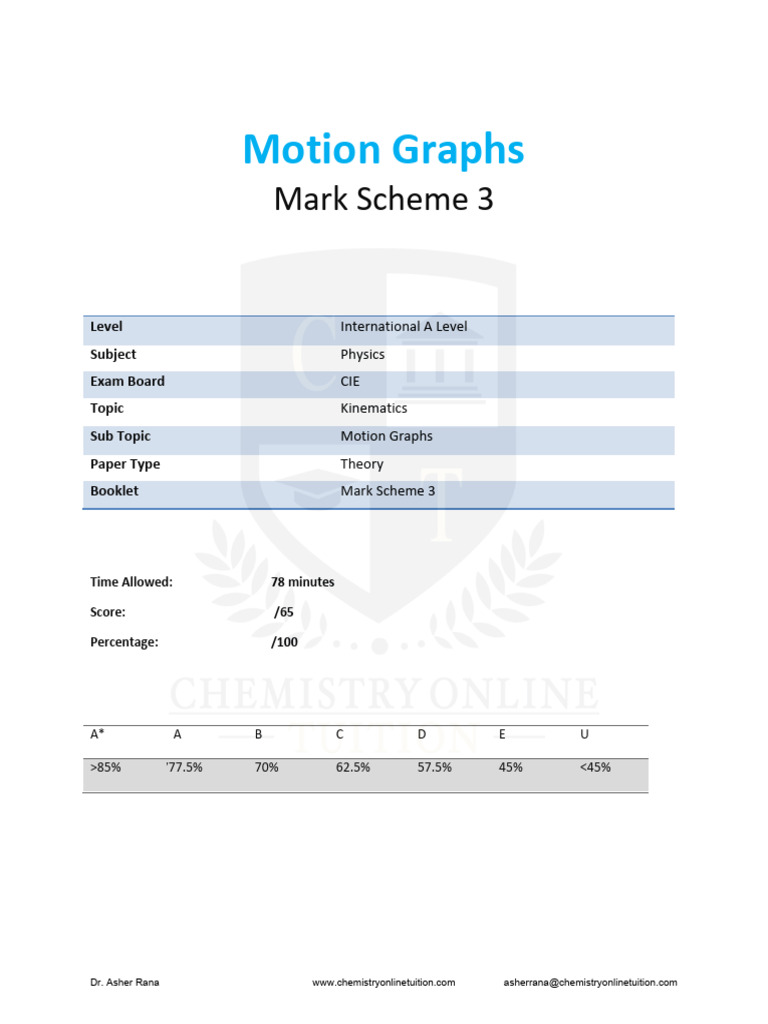 4.3 Motion Graphs CIE IAL Physics MS Theory Unlocked | PDF | Theoretical Physics | Dynamics ...