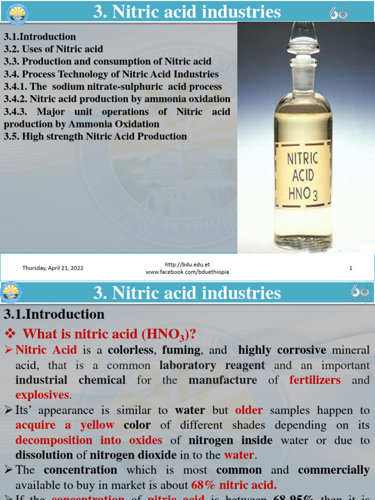 Production Chapter3 and 4 | PDF | Nitric Acid | Sulfur