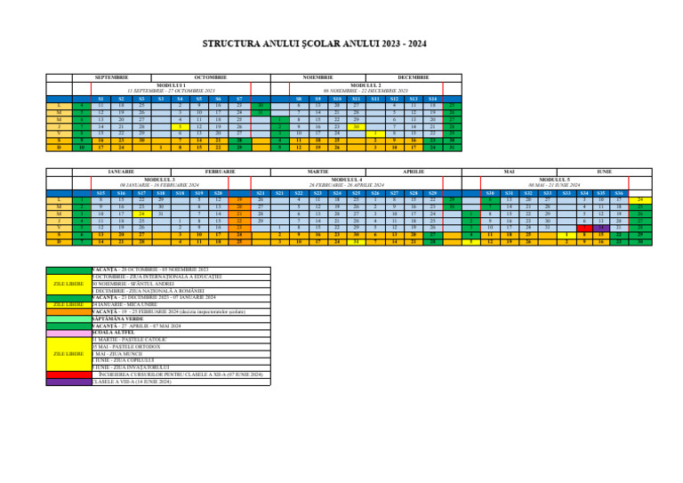 Calendar Scolar 20232024 | PDF