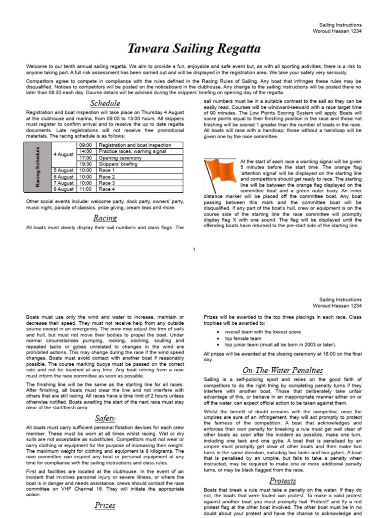 SAILING | PDF | Sailing (Sport)