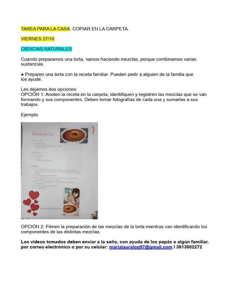 Tarea para La Casa 3° Grado 27 Al 3 Octubre Noviembre | PDF