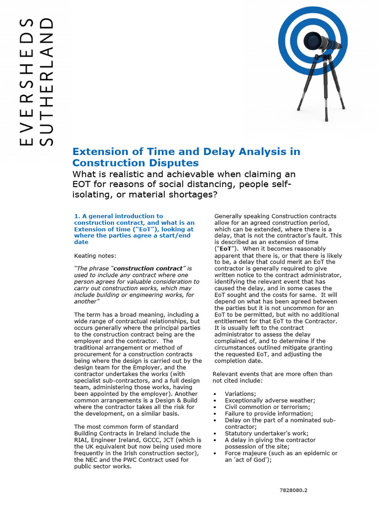EoT and Delay in Construction Disputes Flyer 2022 | PDF | Employment ...