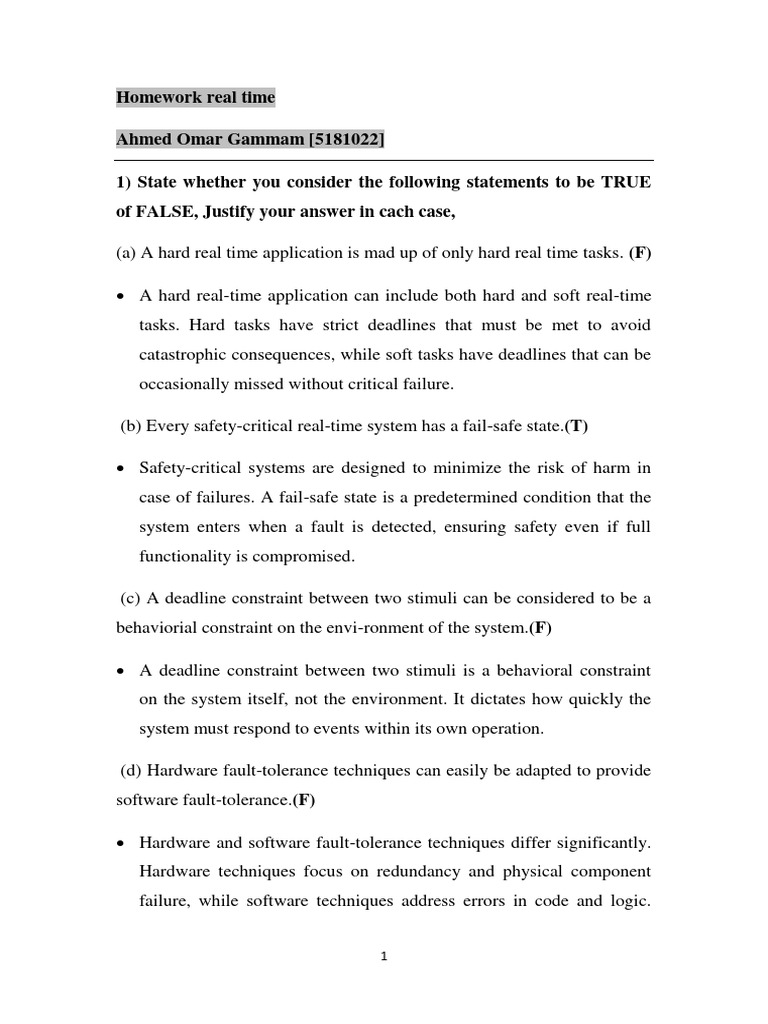 Homework Real Time | PDF | Real Time Computing | Sensor