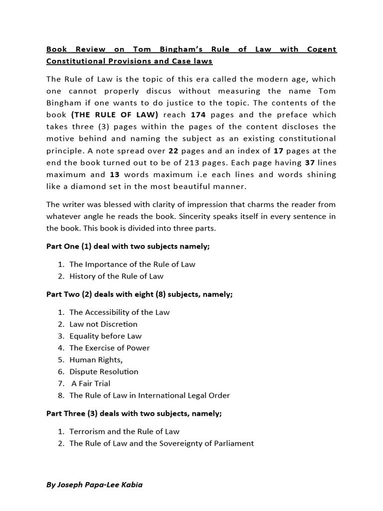 Legal Insights on Rule of Law | PDF | Rule Of Law | Judiciaries