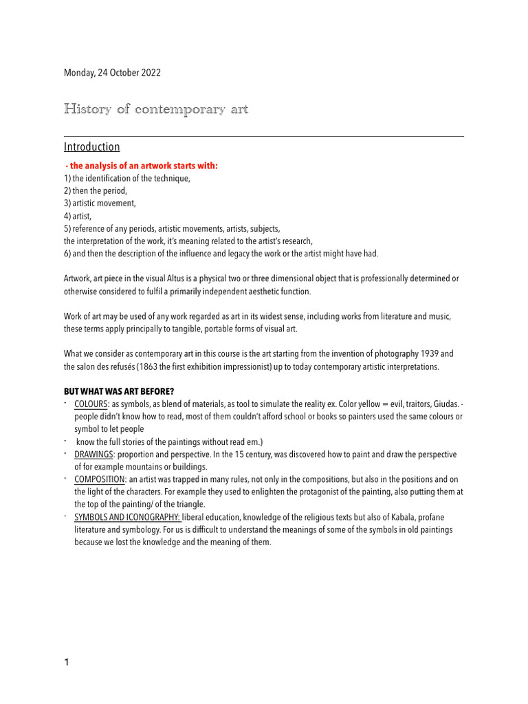 History of Contemporary Art 3 | PDF | Art Nouveau | Claude Monet