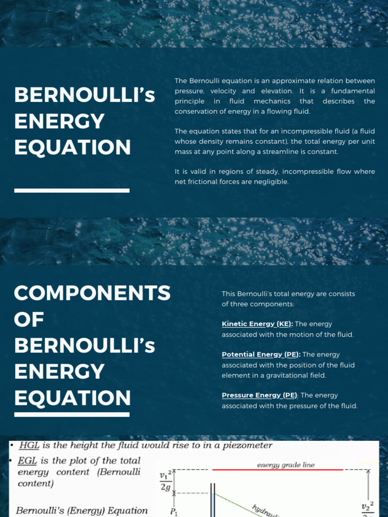 Bernoulli's Energy Equation | PDF