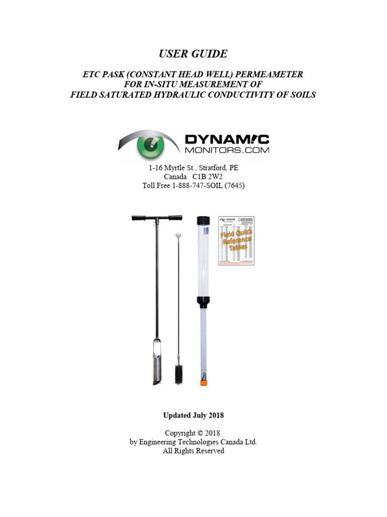 Final Permeameter User Guide With Appendices July 2018 1 | PDF ...