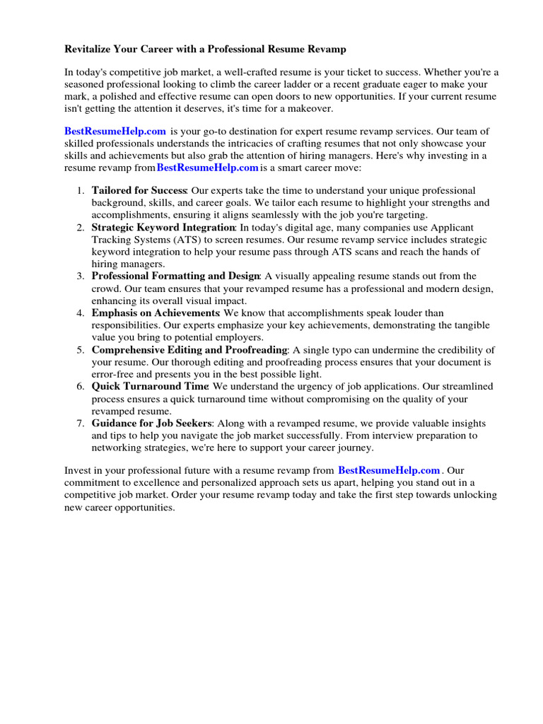 Resume Revamp | PDF | Résumé | Google Play Resume Revamp | PDF | Résumé | Google Play
