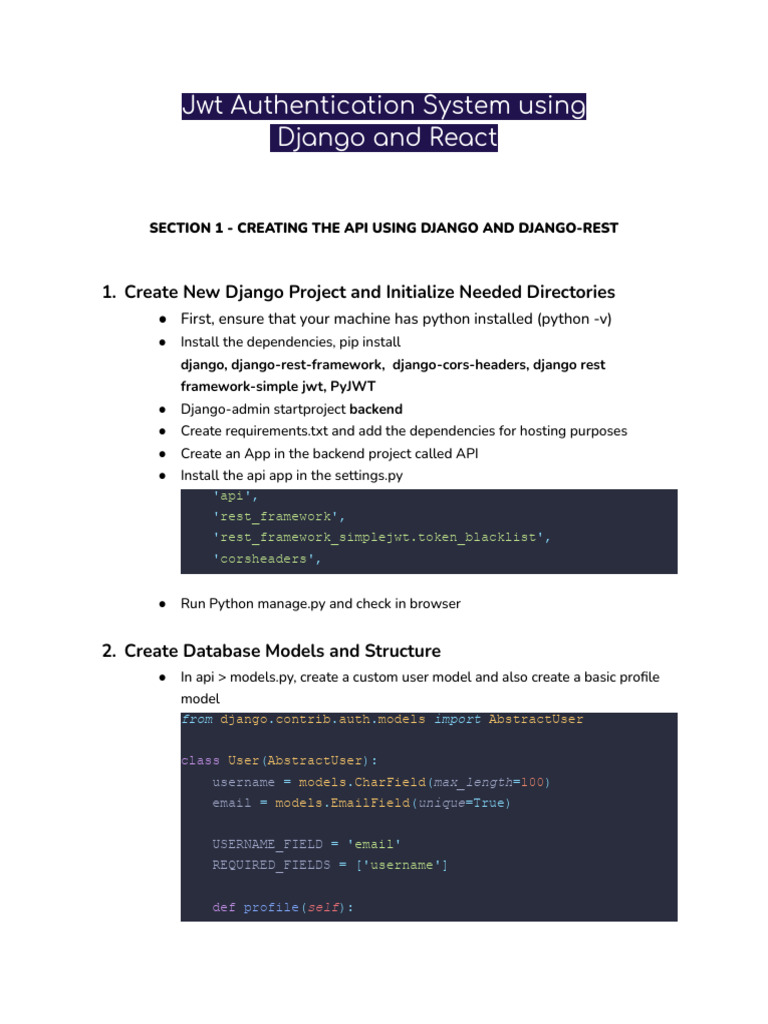 Authentication System Django and React | PDF | User (Computing) | Login Authentication System Django and React | PDF | User (Computing) | Login